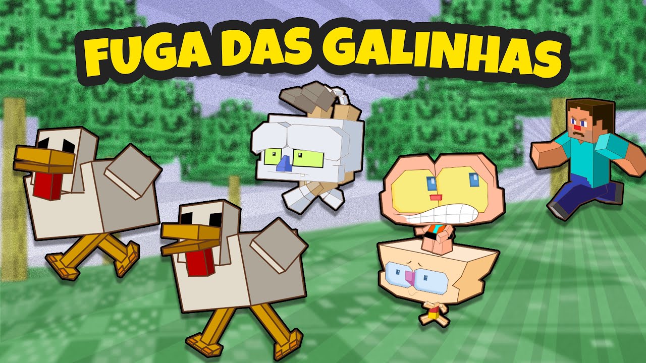 Mongo e Drongo e a FUGA DAS GALINHSA em Minecraft com Steve e Zongo! 🧊 ...