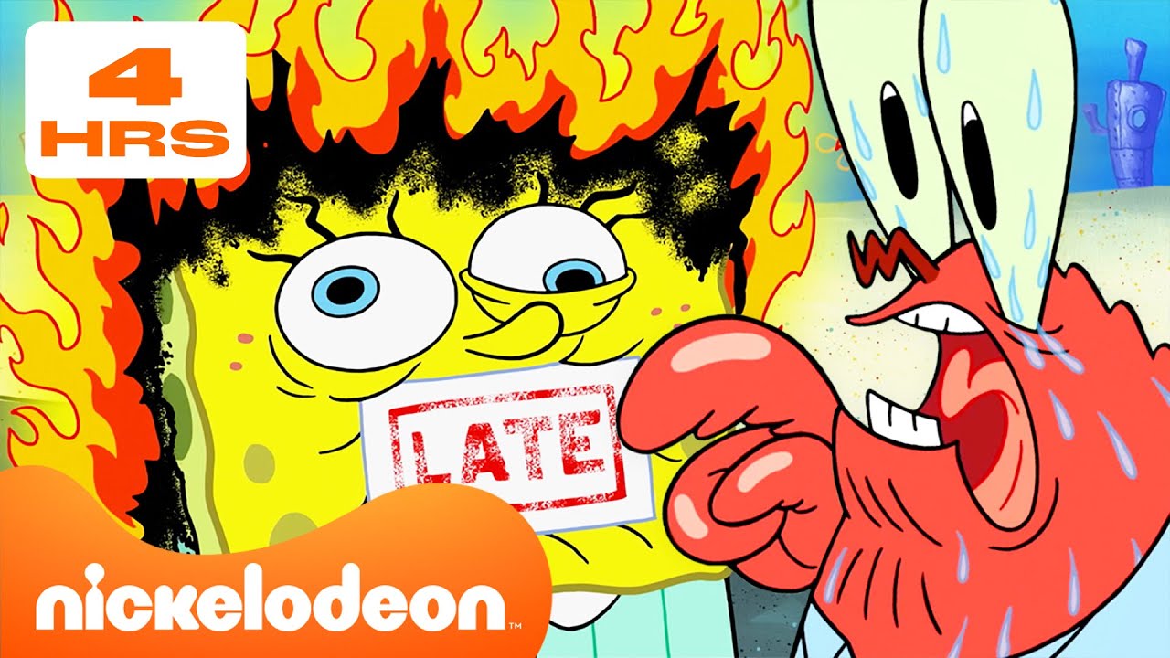 Bob Esponja | Um momento caótico de CADA episódio de SpongeBob (4 horas ...