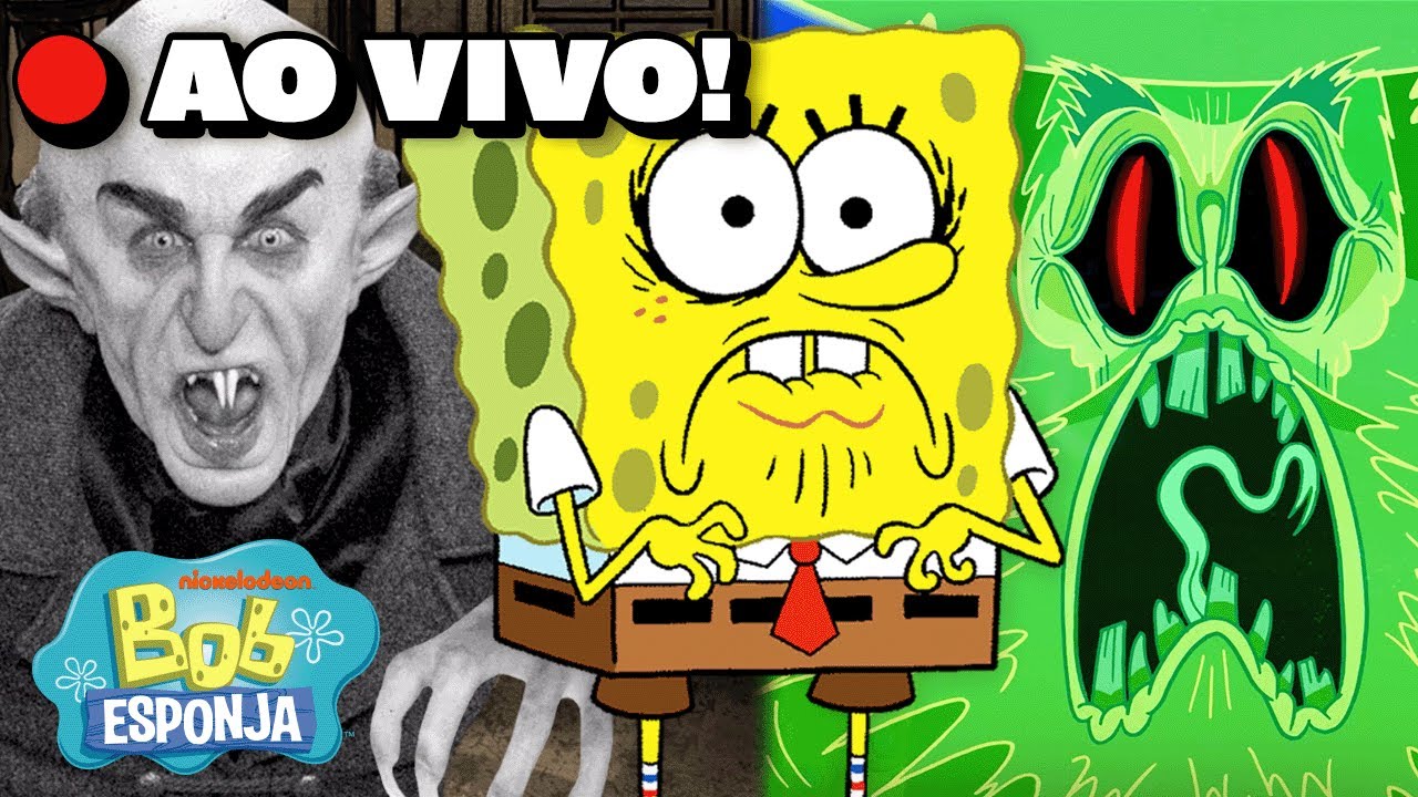 🔴 AO VIVO: Maratona 24/7 de Momentos Assustadores do SpongeBob 😱 ...